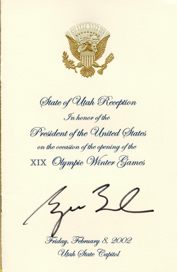 Autograph - 1028201 - President George W. Bush signed 2006 Olympics ...