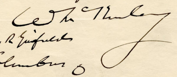 Autograph - 1029901 - Handwritten letter by President William McKinley ...