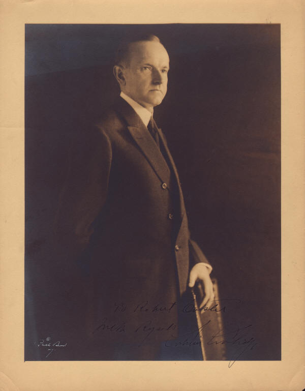 Autograph - 1034903 - Formal portrait of President Calvin Coolidge ...