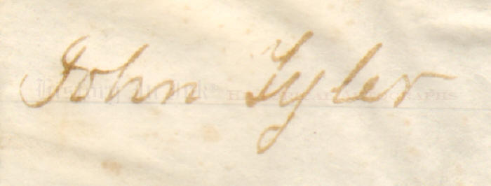 John Tyler Autograph - 1301701 - President John Tyler signed Indian ...