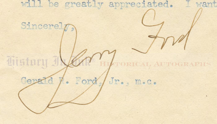 Gerald Ford Autograph - 1421601 - Scarce early campaign letter by Ford ...