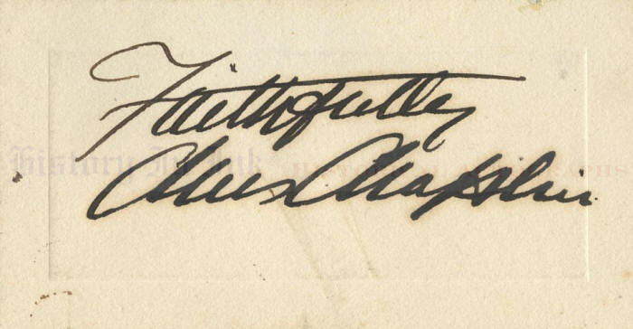 Charles Chaplin Autograph - 1431465 - beautiful signature of Chaplin on ...