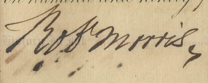 Robert Morris Autograph - 1431476 - Stock certificate signed by Morris ...