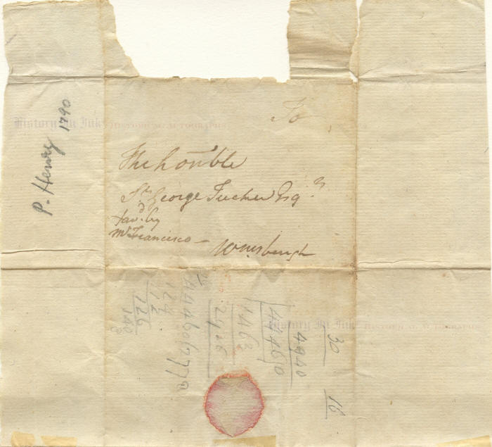 Patrick Henry Autograph - 1431582 - Handwritten letter to Judge St ...
