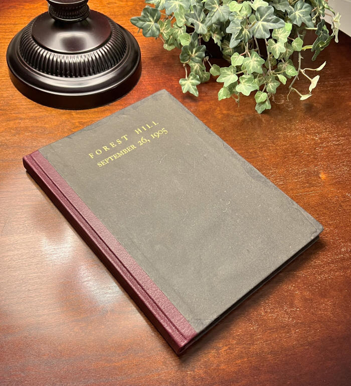 John D. Rockefeller autograph - copy of Forest Hill signed beneath portrait