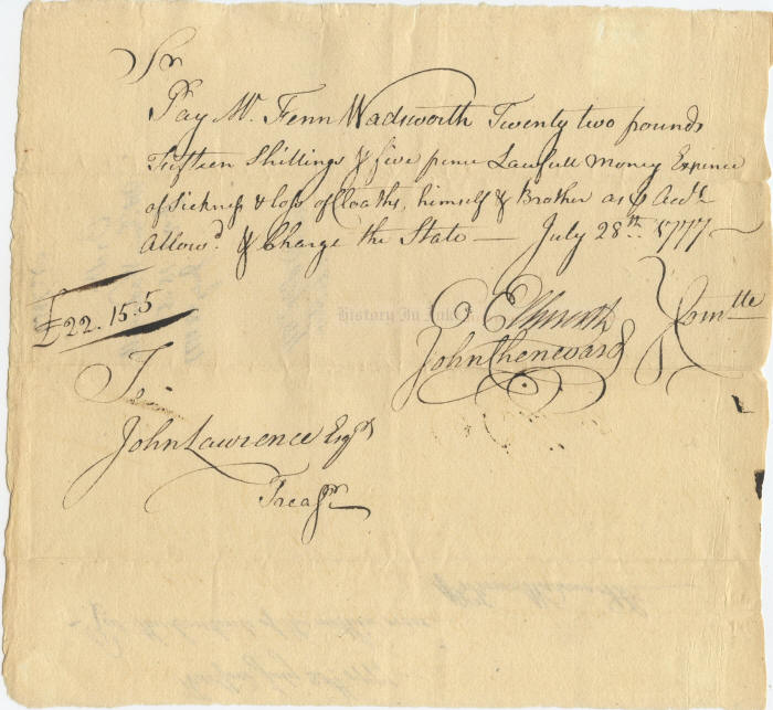 Oliver Ellsworth Autograph - 1531607 - pay authorization signed by ...