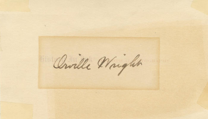 Orville Wright Autograph - Signature of the airplane inventor on a card