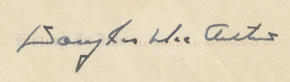 Douglas MacArthur Autograph - bold ink signature of MacArthur on ...