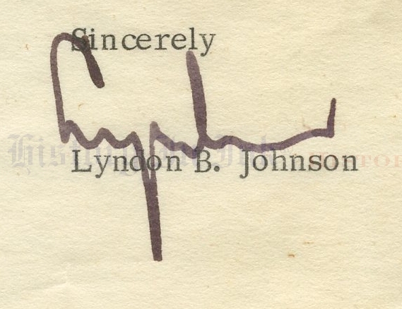 Lyndon B. Johnson Autograph - the Vice President talks of the Cuban ...