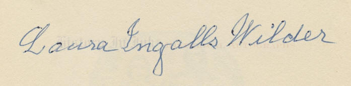 Laura Ingalls Wilder Autograph - signed copy of Little House in the Big ...