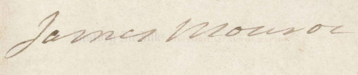 James Monroe Autograph - exceptional condition land grant, 4-9-1822