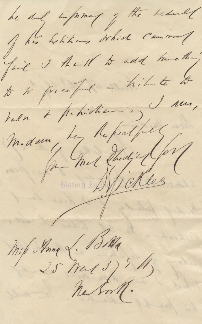 Daniel Sickles Autograph - beautiful handwritten letter as U.S ...