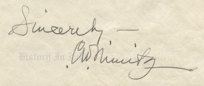 Chester W. Nimitz Autograph - handwritten letter by the WWII Fleet ...