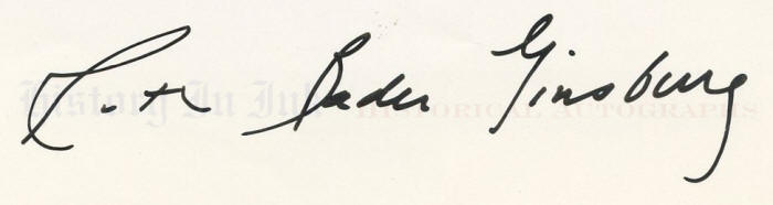 Ruth Bader Ginsburg Autograph - signed black-and-white photo