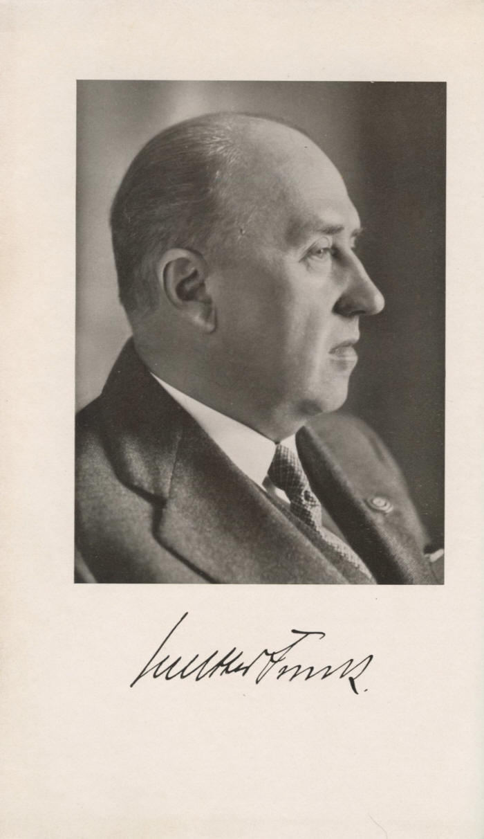 Walther Funk Autograph - biography of Funk with typed letter inside