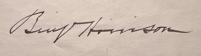 Benjamin Harrison Autograph - 1889 signed presidential document