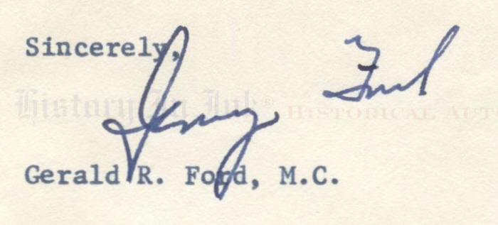 Gerald Ford Autograph - Ford supports changing the electoral college ...