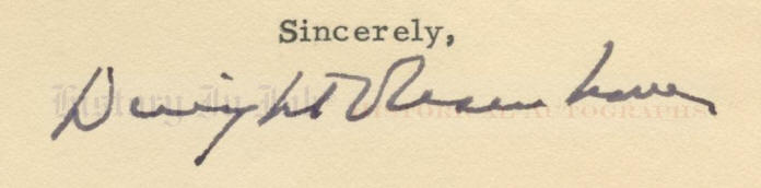 Dwight D. Eisenhower Autograph - typed letter signed as President, 1956