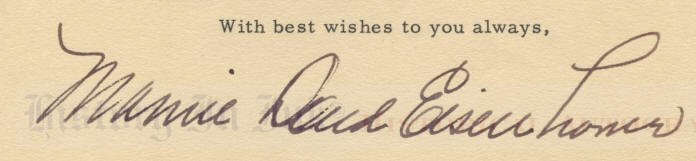 Mamie Eisenhower Autograph - 1957 typed White House letter