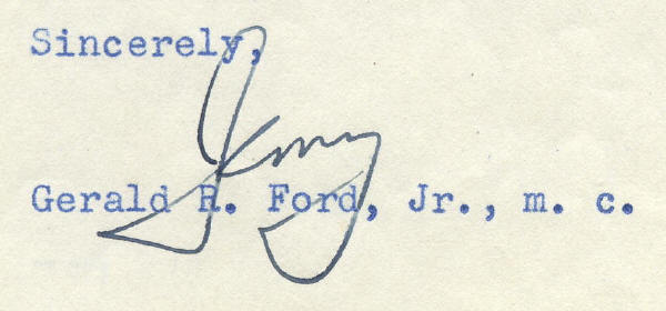 Autograph - 524801 - President Gerald R. Ford typed letter signed 7-12-1957