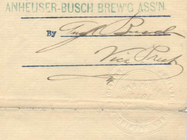 Autograph - 831701 - Anheuser-Busch lease signed by August A. Busch, Sr ...