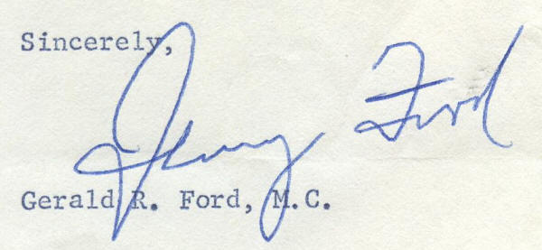 Autograph - 901101 - Gerald R. Ford typed letter signed as vice ...