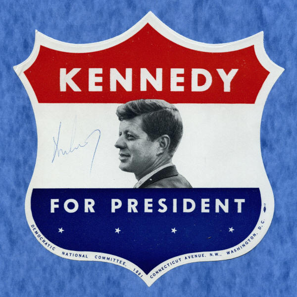 Autograph - 934702 - 1960 presidential campaign sticker signed by John ...